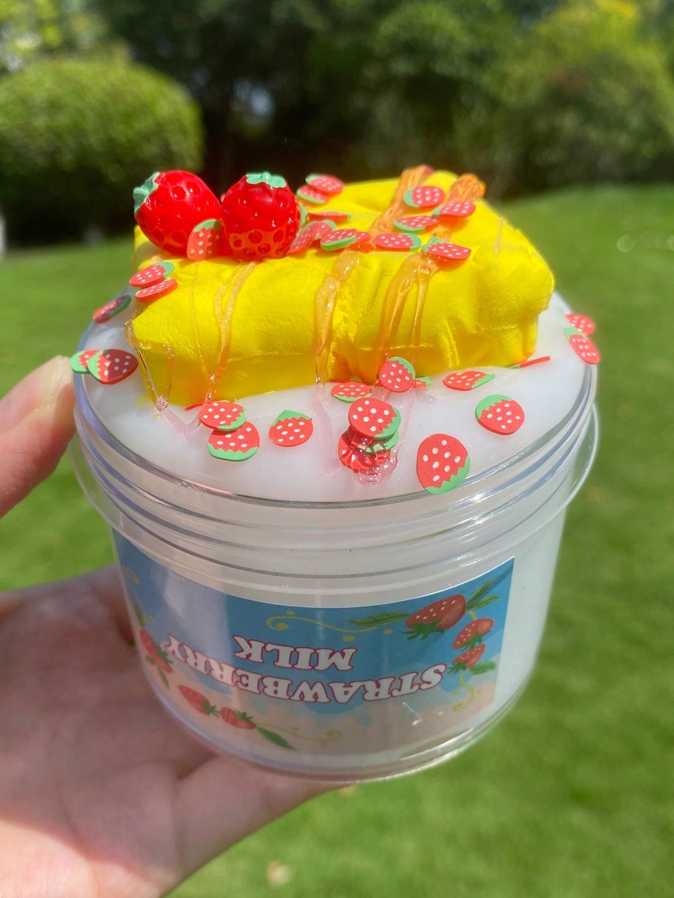 1set 230ml Strawberry Yellow Diy Slime Kit, Featuring Mousse Cow Glue ...