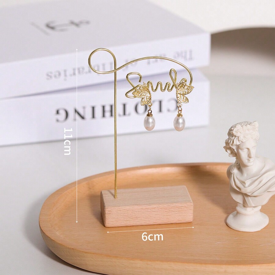 Earring & Necklace Jewelry Display Stand Wooden Holder Props For ...