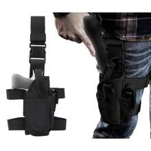 1pc Black Drop Leg Holster For Right Leg Universal Adjustable With ...