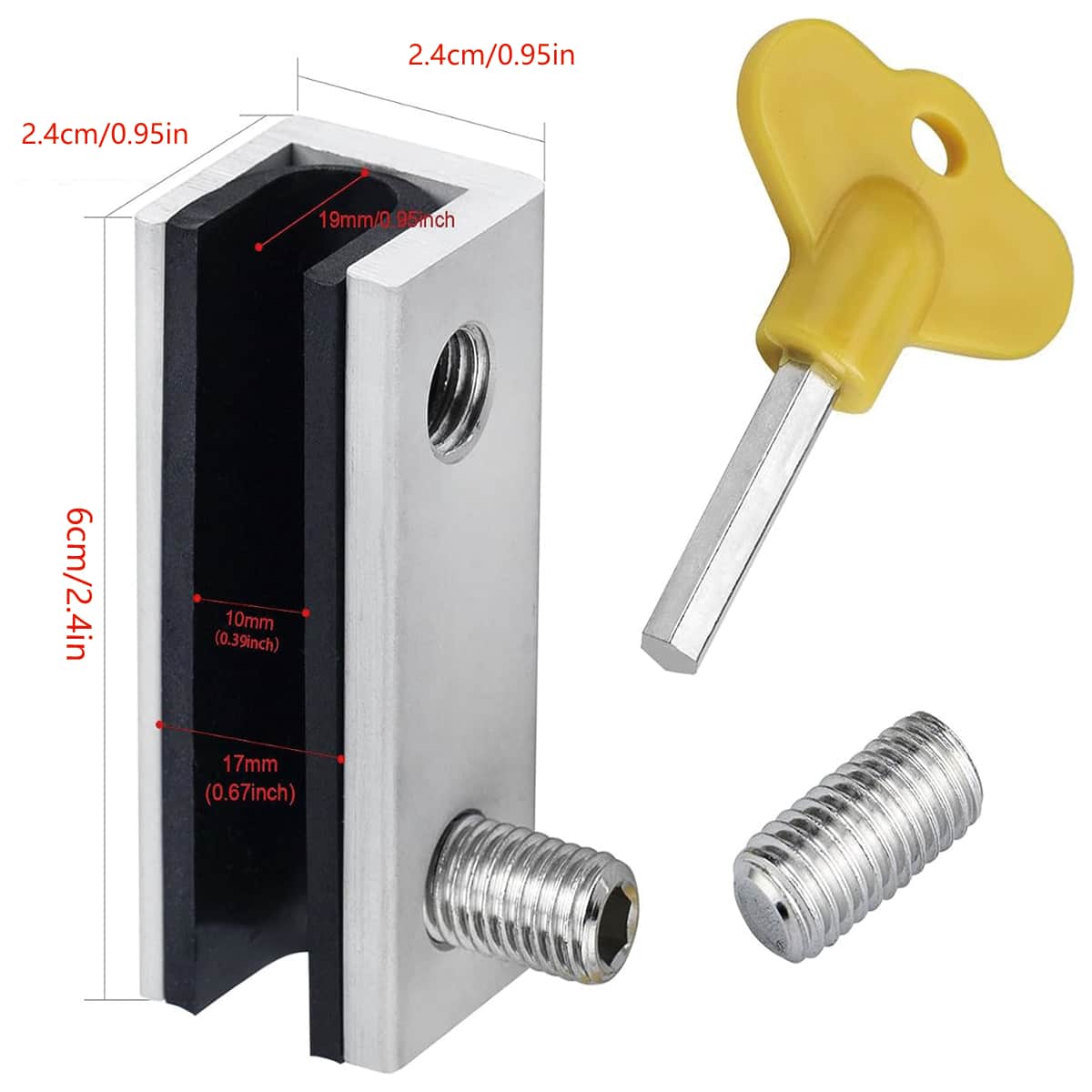 4 Sets Sliding Security Window Lock with Key for Vertical&Horizontal ...