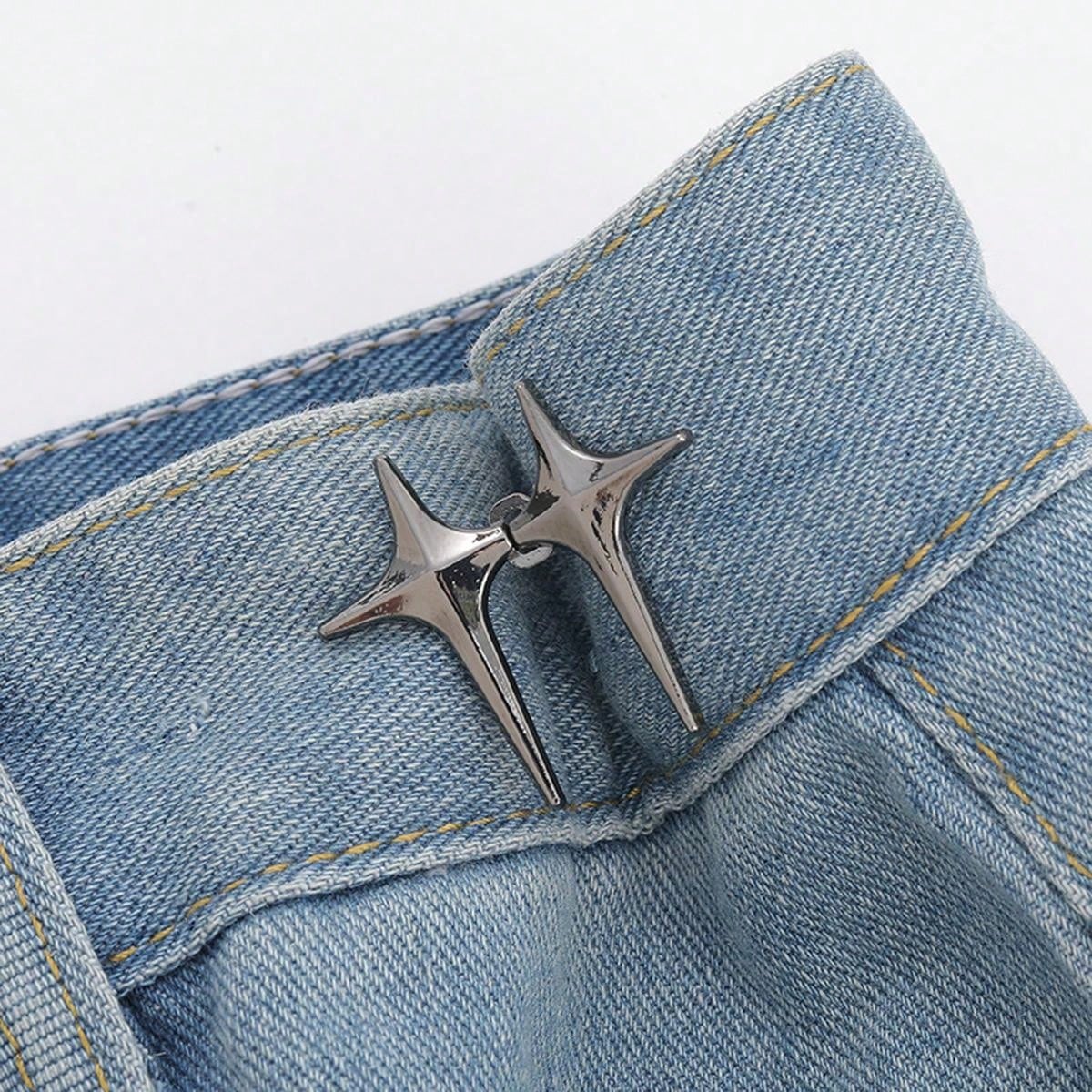 Cross star waist retractable buckle buckle can be detachable no nail no ...