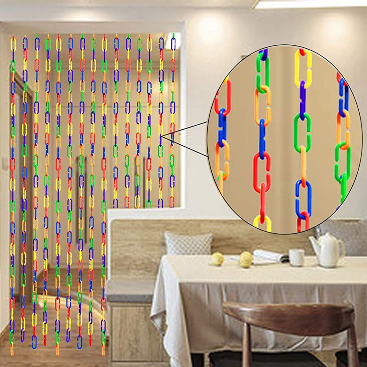 100pcs/Pack Parrot Puzzle Plastic Chain Connectors, Colorful Rainbow ...