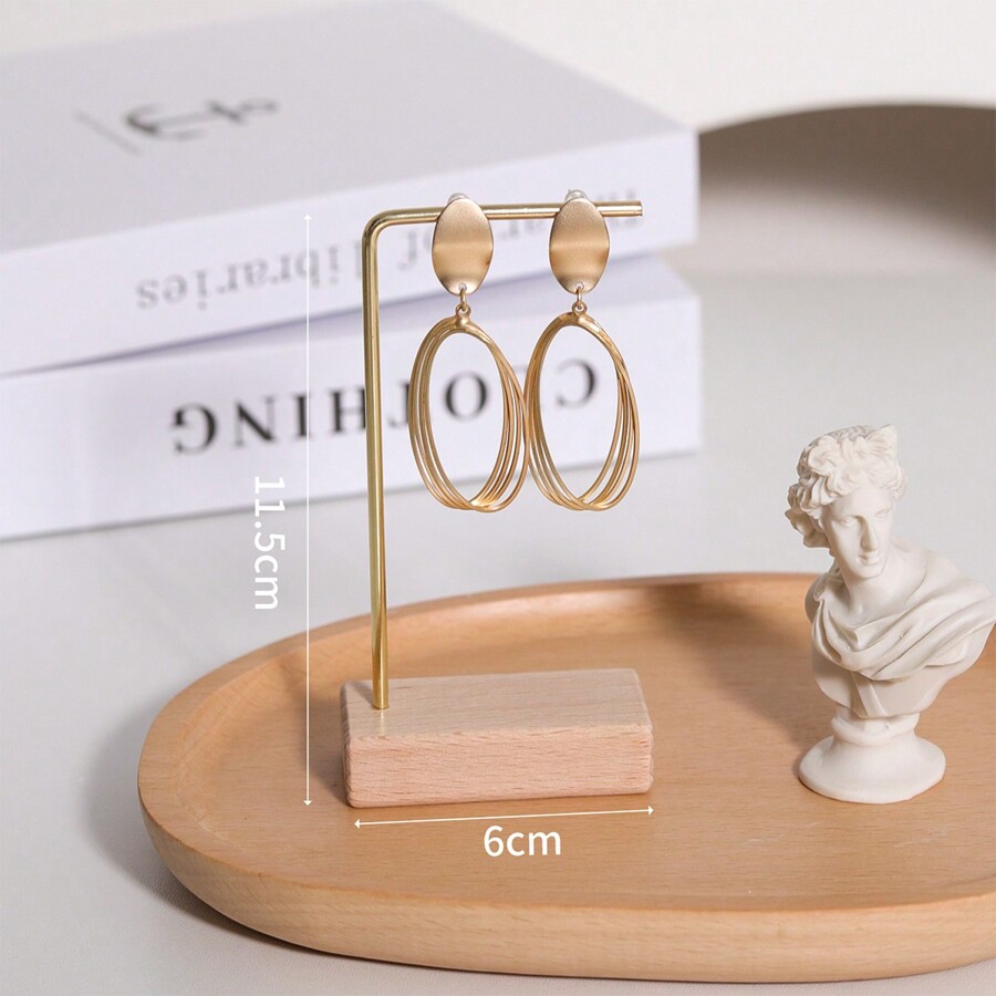 Earring & Necklace Jewelry Display Stand Wooden Holder Props For ...