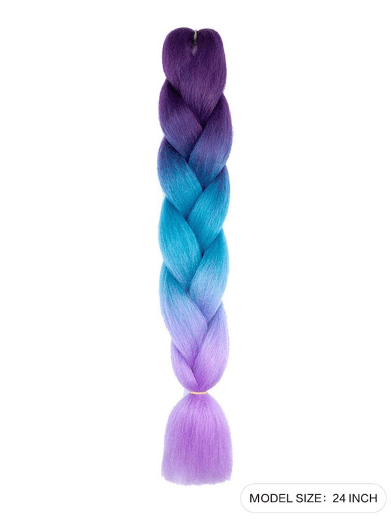 24-Inch Ombre Purple & Blue Synthetic Fiber Box Braids High-Temperature ...