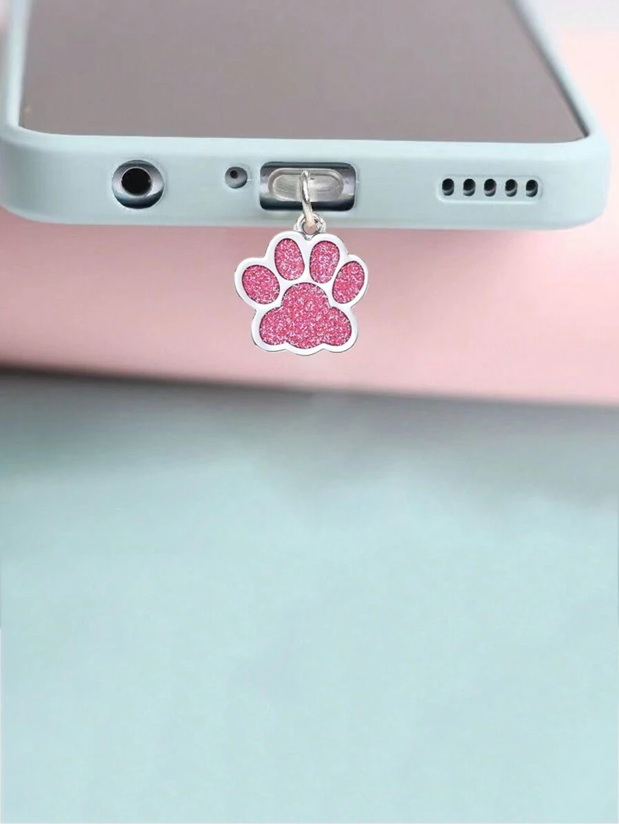 1pc Cartoon Animal Cat Paw Design Phone Charger Port Dust Plug | SHEIN USA