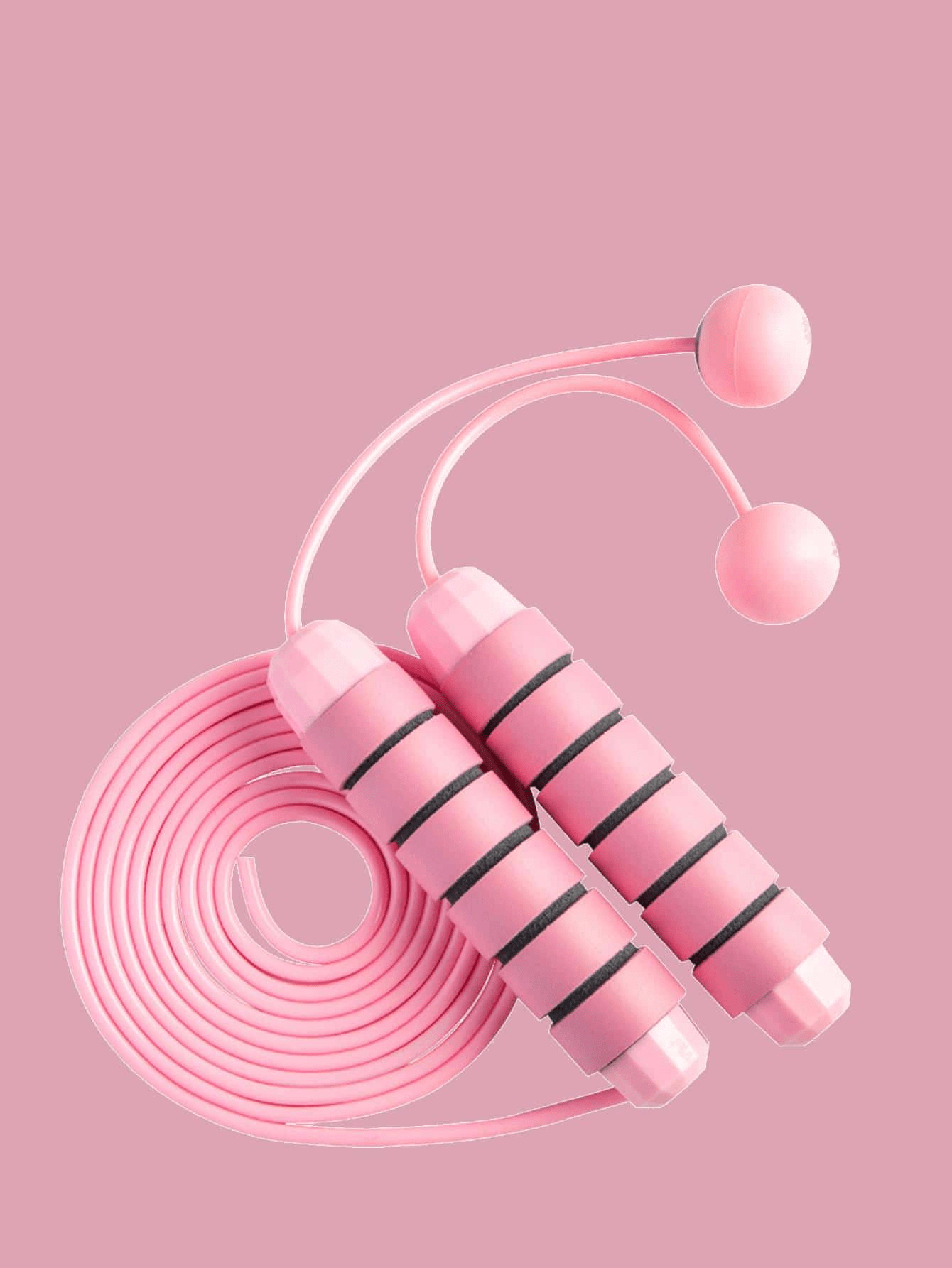 Sports Fitness Pink Skipping Rope Set With And Without Rope | SHEIN UK