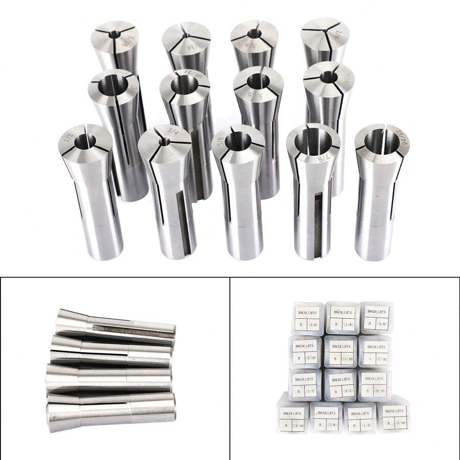 Precision R8 Collet Set 13pc Mill Collets Set–Collets For Mill Machine ...