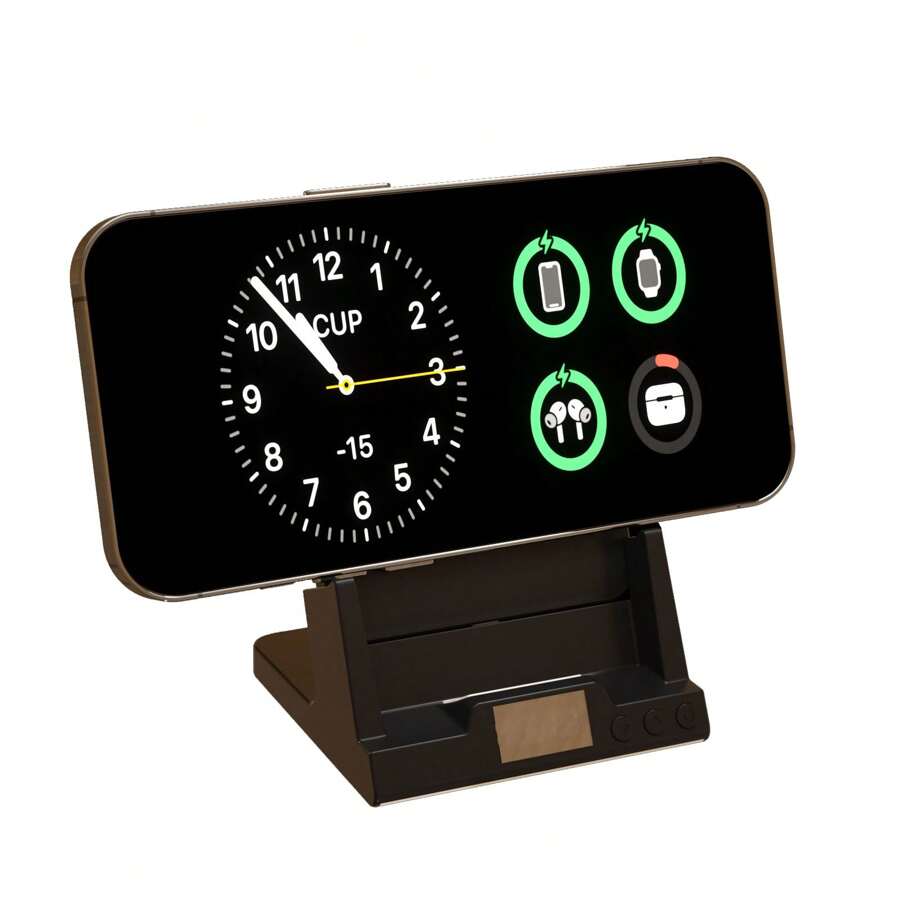 Wireless Charger Clock Alarm Clock Phone Stand 15w Fast Charging Compatible With Apple - Iphone ...