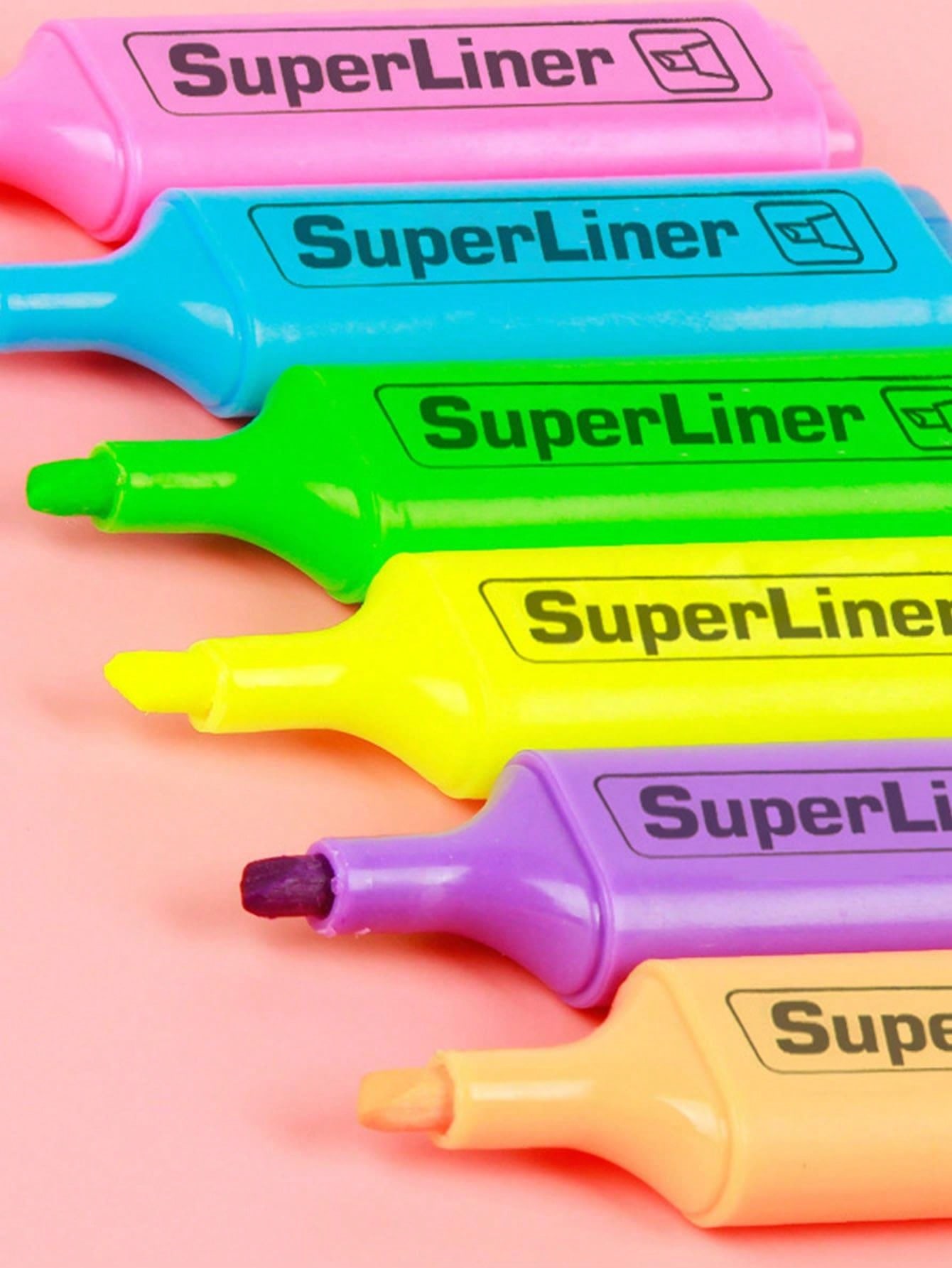 4pcs/Set Random Color Creative Flat Nib Thick Highlighter Pens For ...