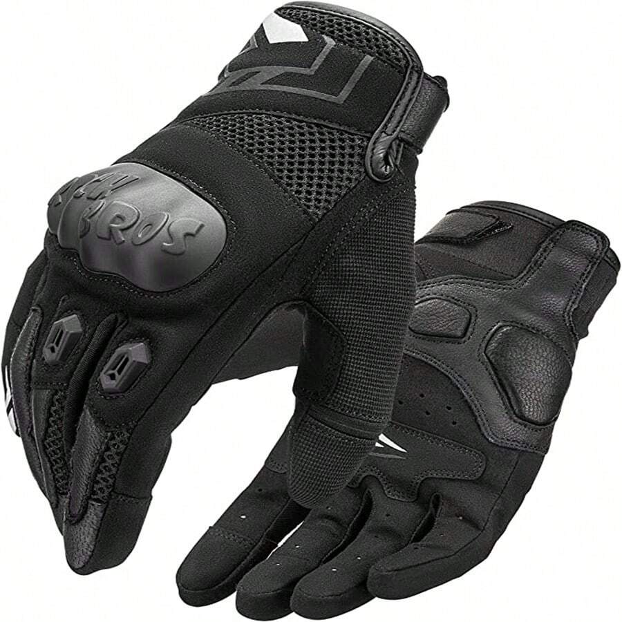 ROCKBROS Motorcycle Gloves for Men Summer Motorcycle Riding Gloves Full ...