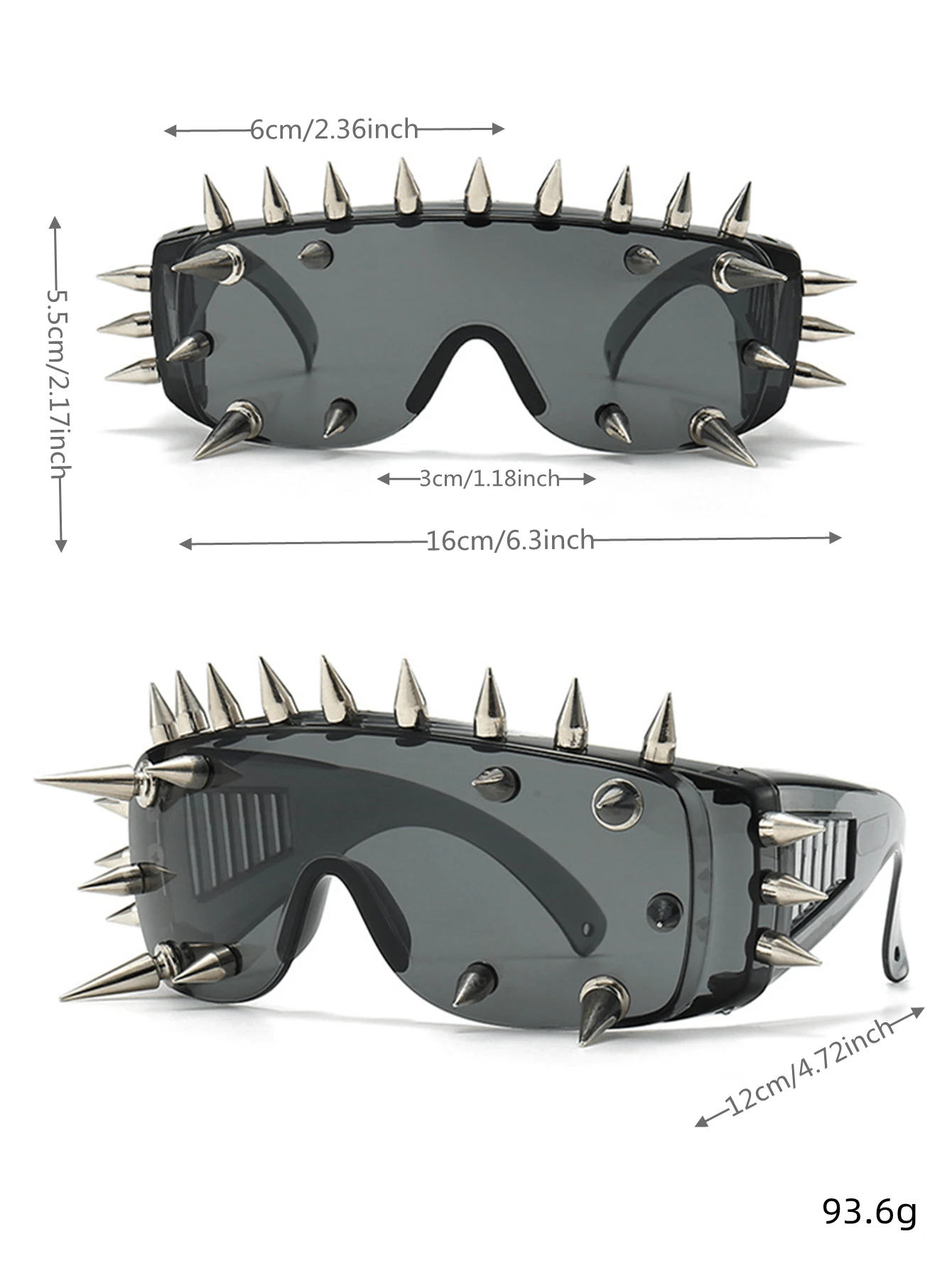 1pc Cyber Punk Style Personality Fashionable Studded Fashion Glasses ...