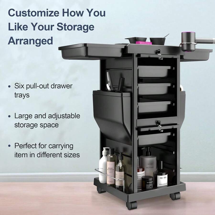 Ultimate Trolley Cart For Hair Salon Station – Space Saving Rolling ...