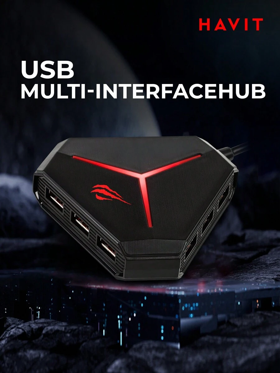 havit HAVIT H95 8-in-1USB Hub Multi interface for USB2.0 USB3.0 TF SD 3 ...