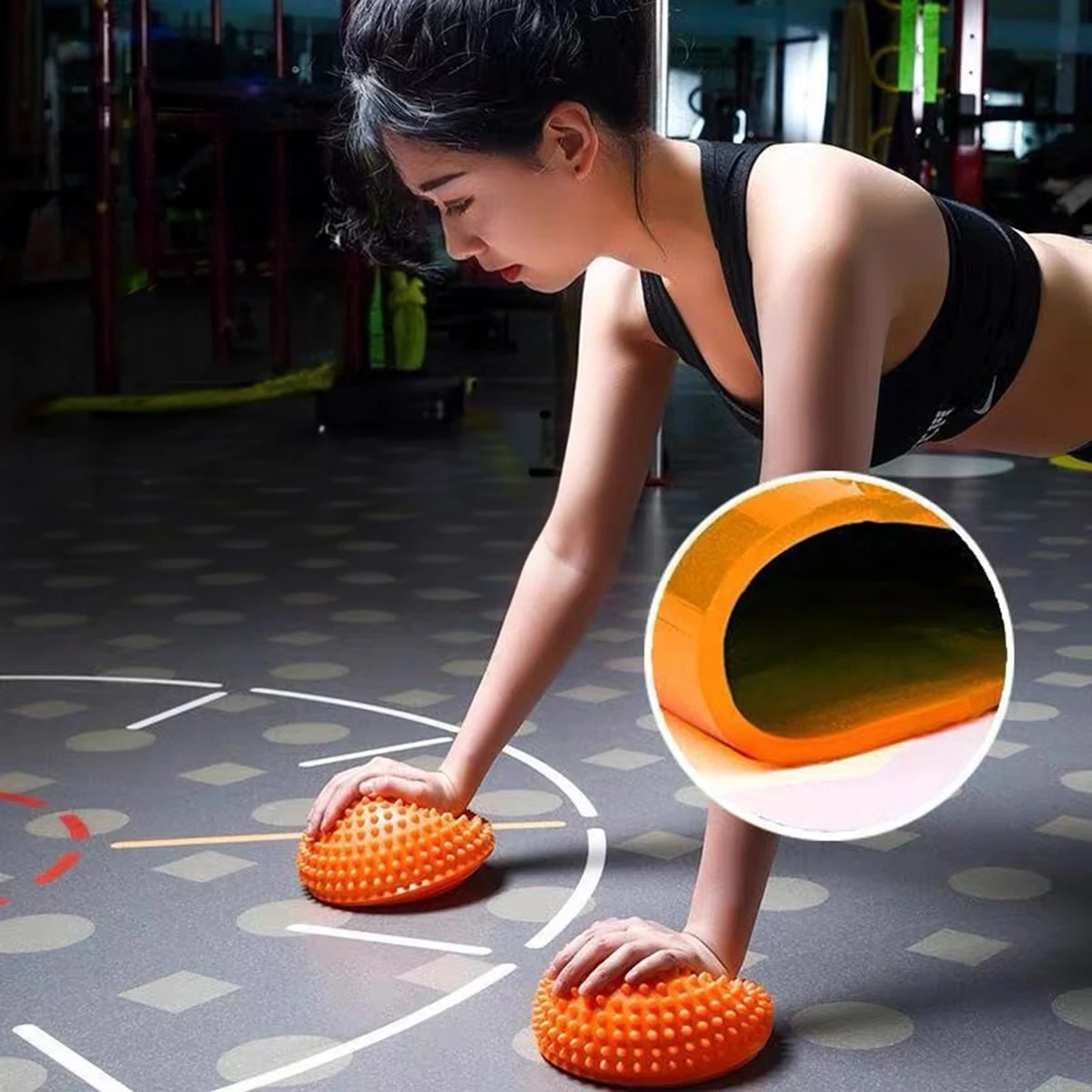 PVC Semi-Circular Durian Ball Inflatable Half Yoga Balls Massage Point ...
