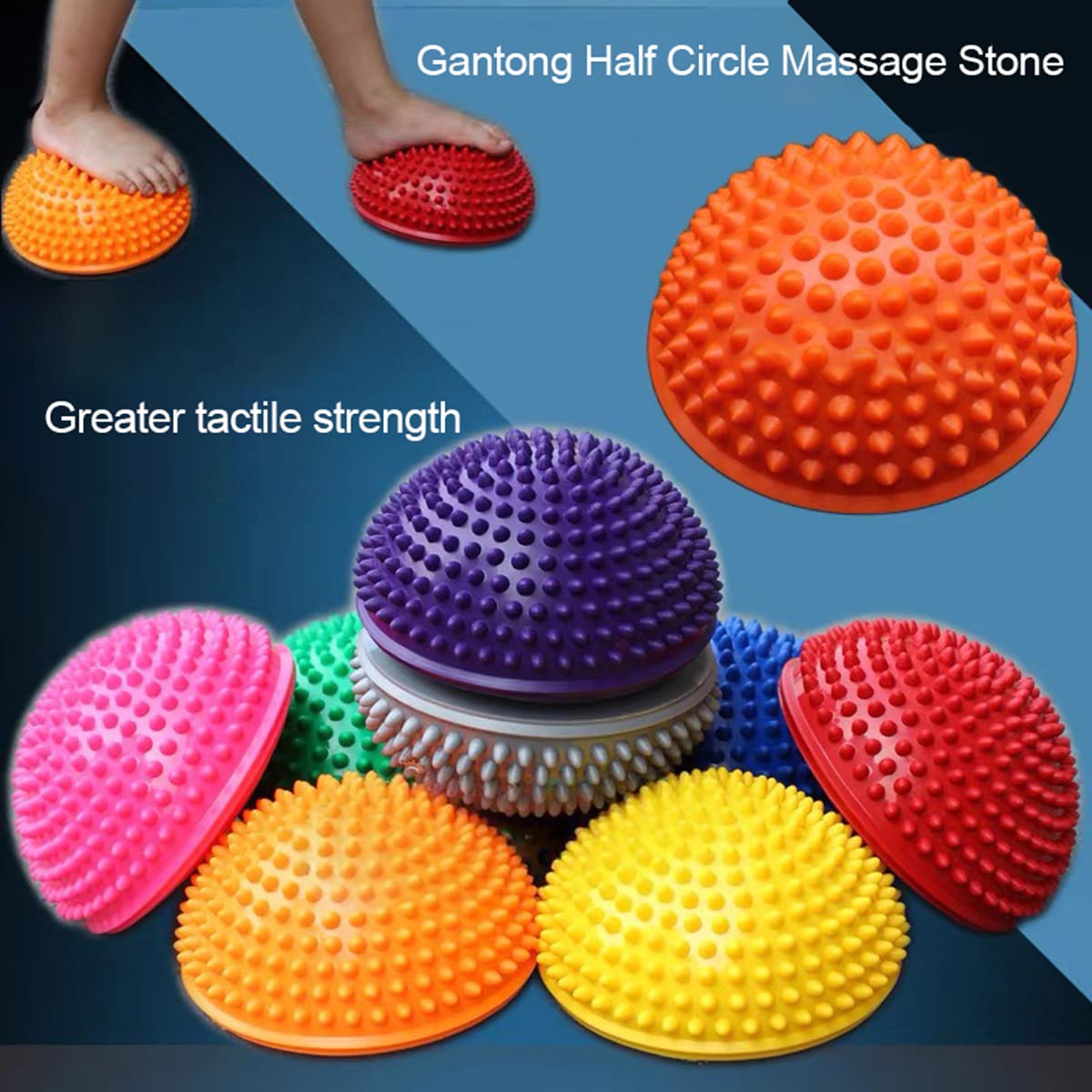 PVC Semi-Circular Durian Ball Inflatable Half Yoga Balls Massage Point ...