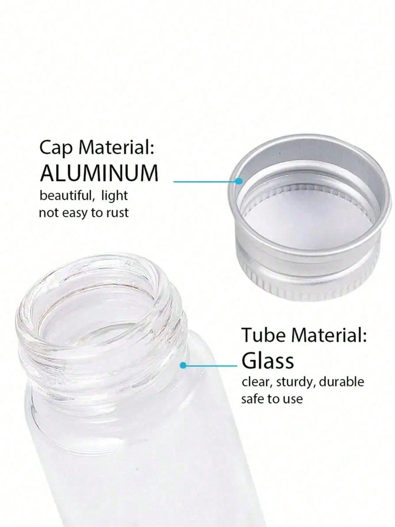 10pcs 10ml Clear Glass Bottles Candy Bottle With Aluminum Screw Top ...