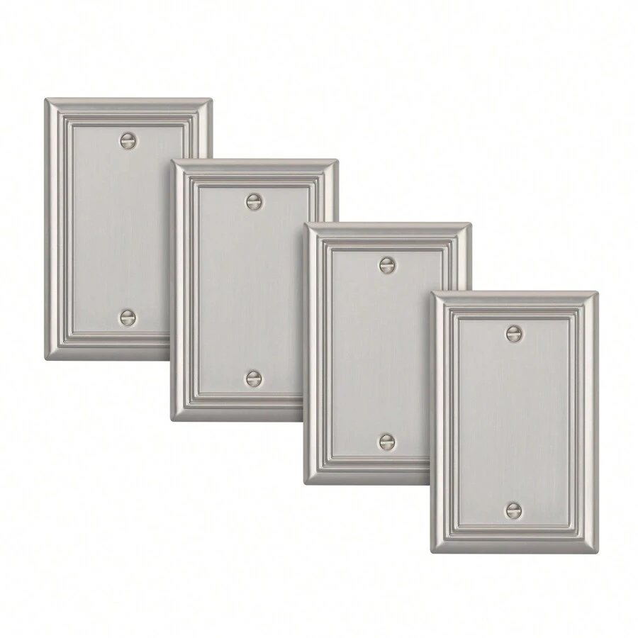 DEWENWILS 4-Pack Blank Wallplates, Brushed Nickel Outlet Cover ...