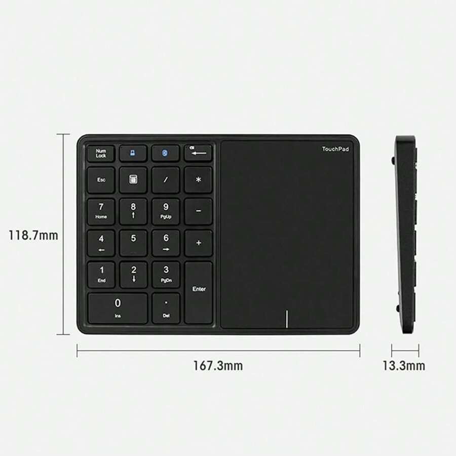 Jomaa Jomaa Bluetooth Dual Modes Wireless Numeric Keypad With Touchpad