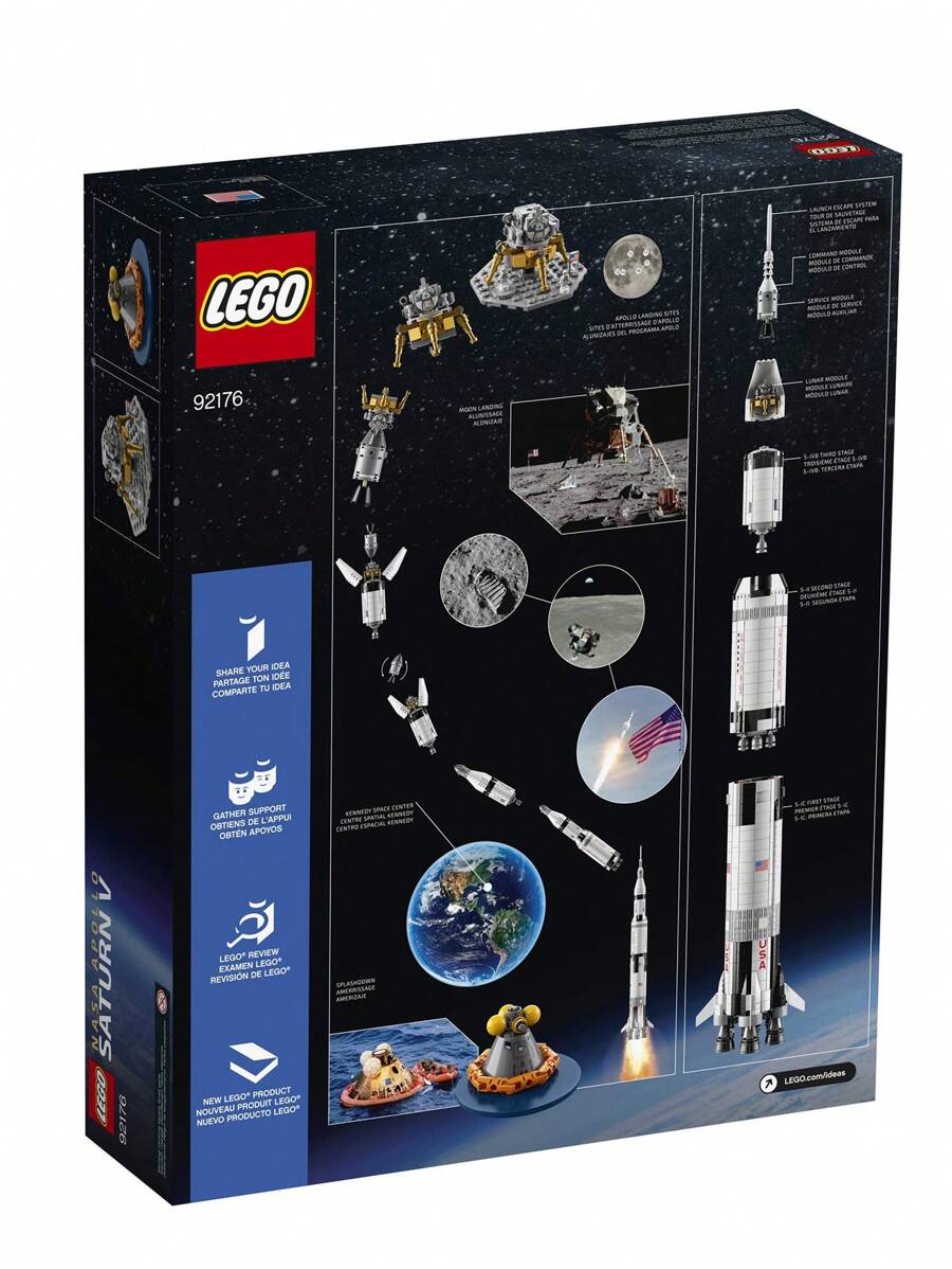 Lego Ideas NASA Apollo Saturn V 92176 Outer Space Model Rocket for ...