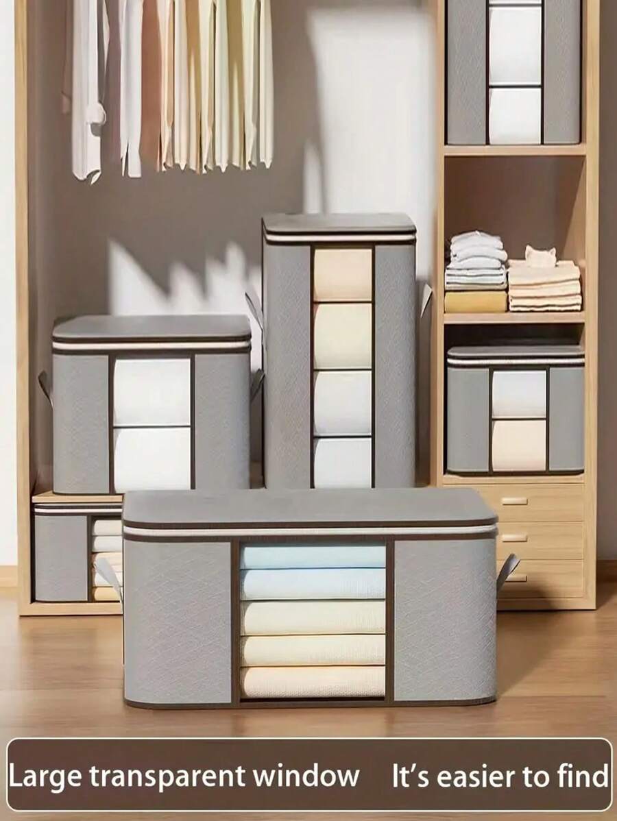 1pc Large Clothes Storage Bag, Clothes Storage Bag With Handle And ...