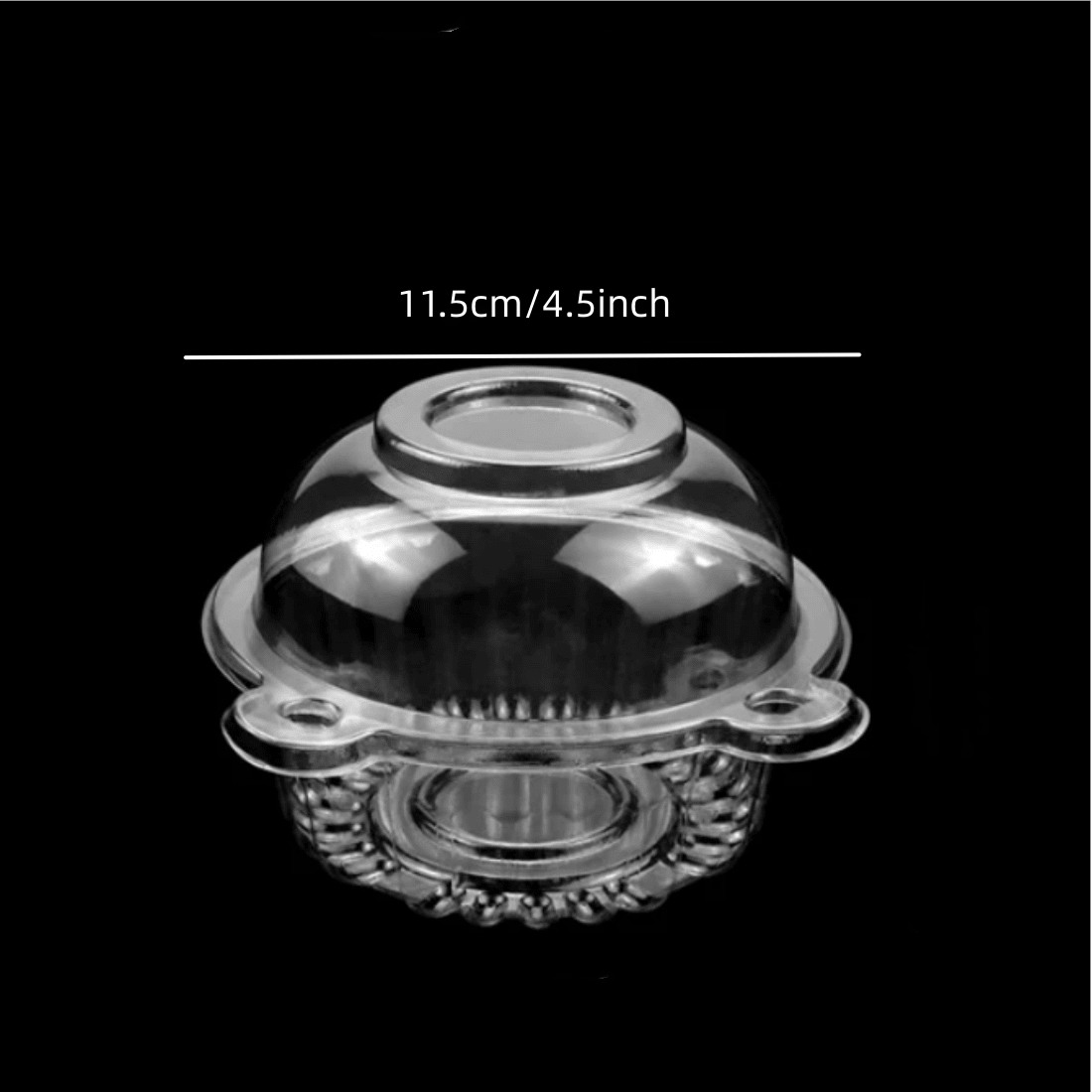 50pcs Reusable Clear Plastic Cupcake Boxes With Dome Lids, Perfect For ...