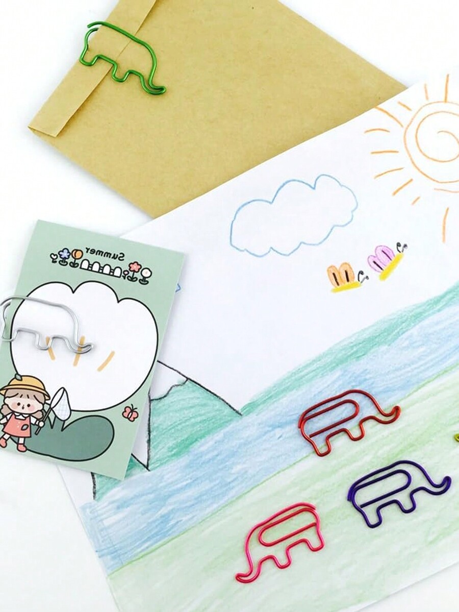 Animal Paperclip Cute Elephant Paper Clips, Assorted Colors Lovely ...