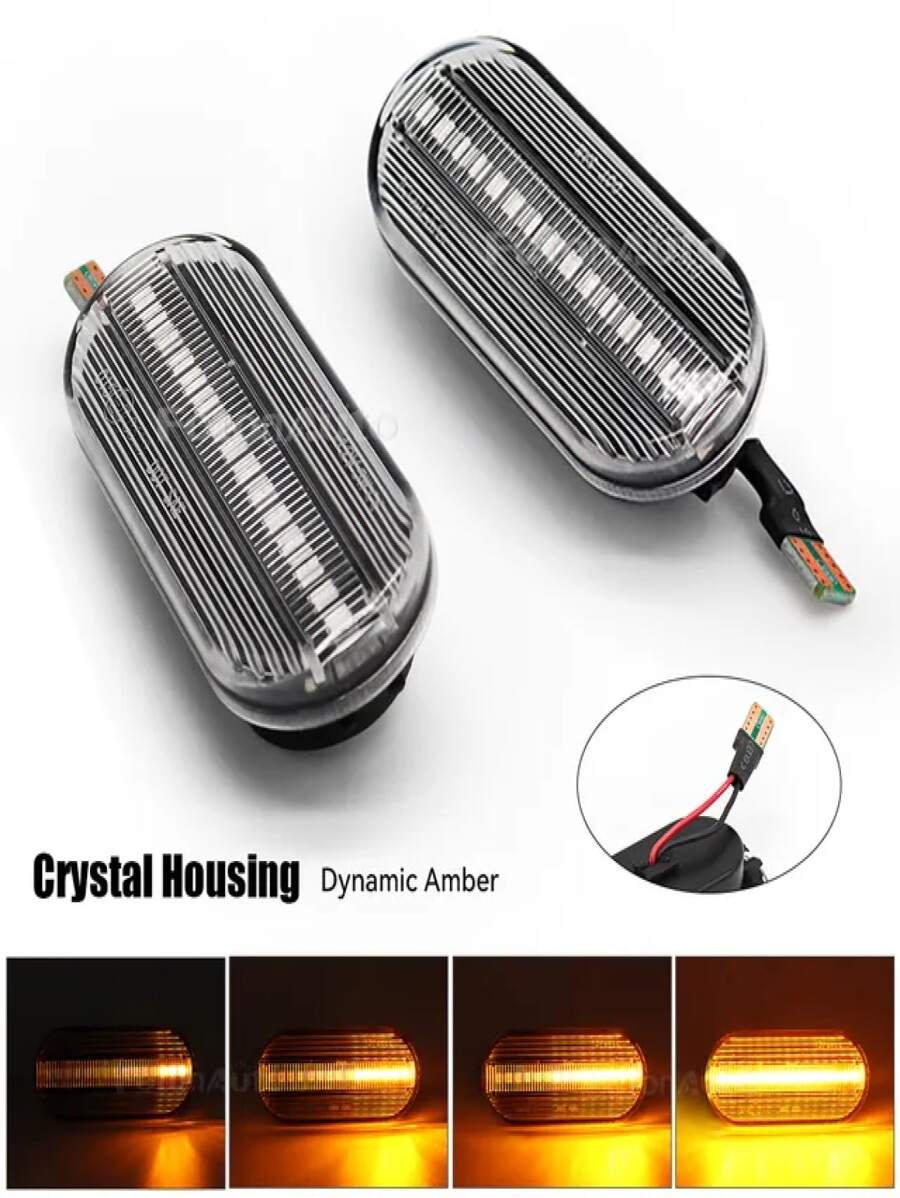 Transparent Dynamic Led Side Turn Signals, For VW MK4 Golf, Jetta, Bora ...