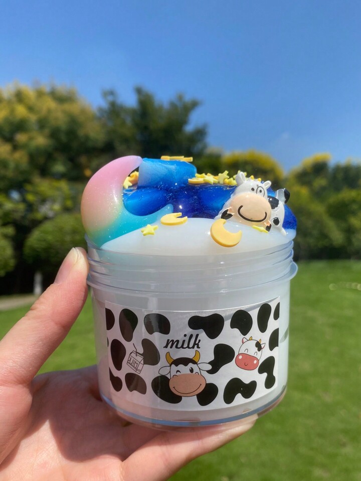 1 Set Blue Starry Sky Diy Slime Kit With 270ml Kung Fu Cow Decorations ...