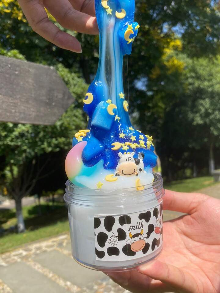 1 Set Blue Starry Sky Diy Slime Kit With 270ml Kung Fu Cow Decorations ...