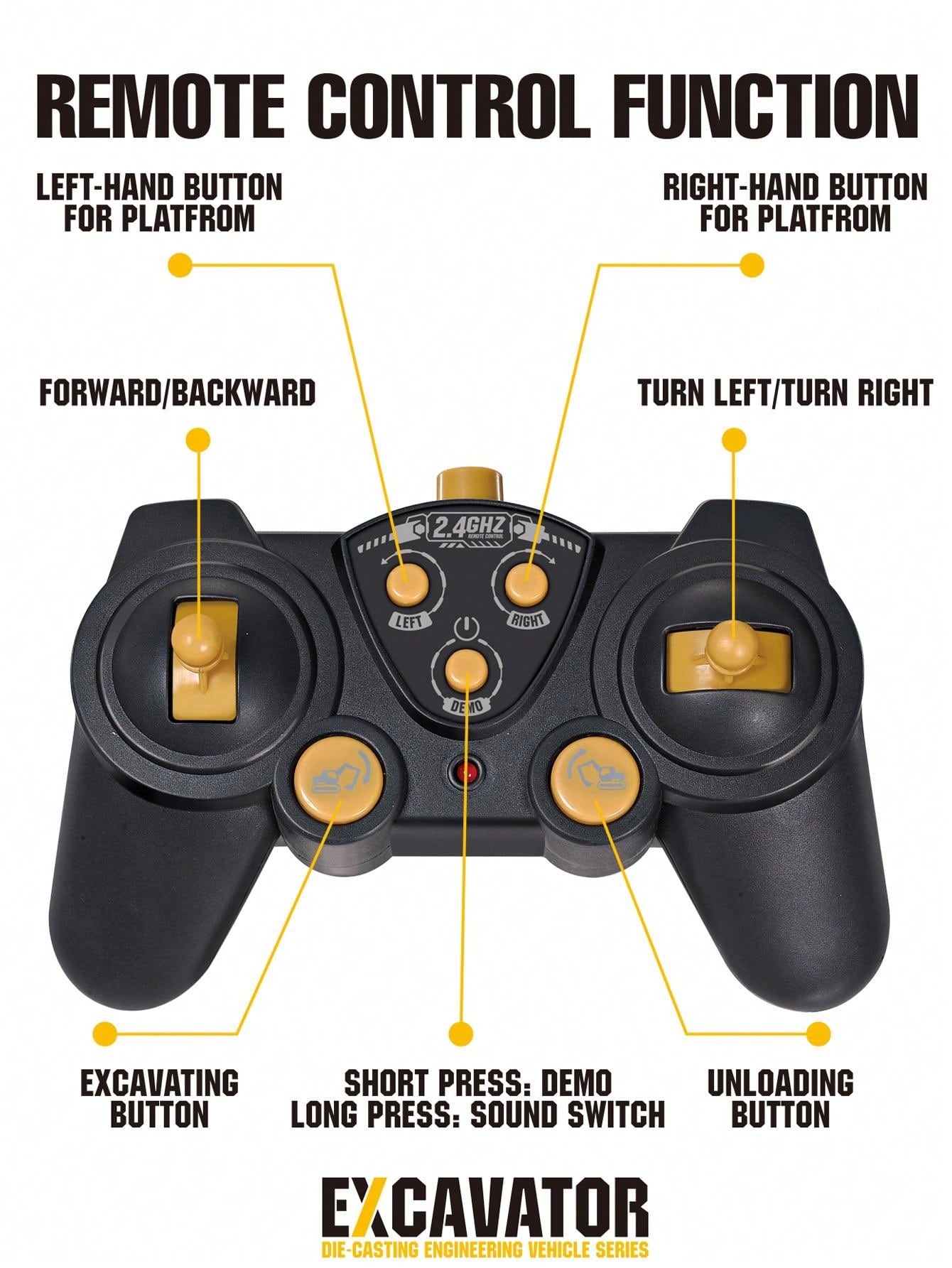 Alloy Remote Control Excavator Toy Electric Model Tractor Crane Super ...