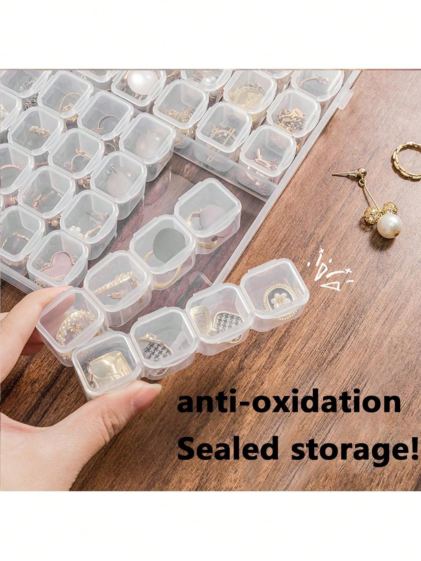 Caja Organizadora De Plástico Transparente Con Tapa Y 56 Rejillas ...