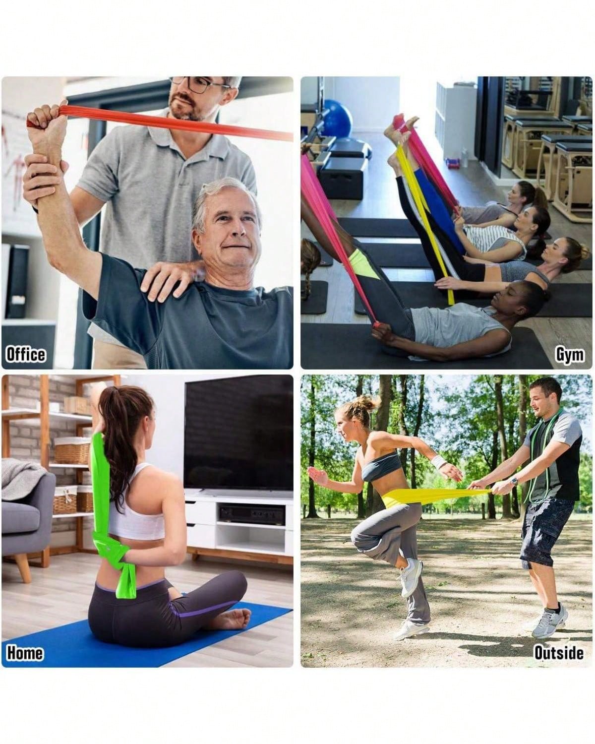 2024 Newest 1pc Exercise Pilates Exercise Gym Latex Elastic Resistance ...