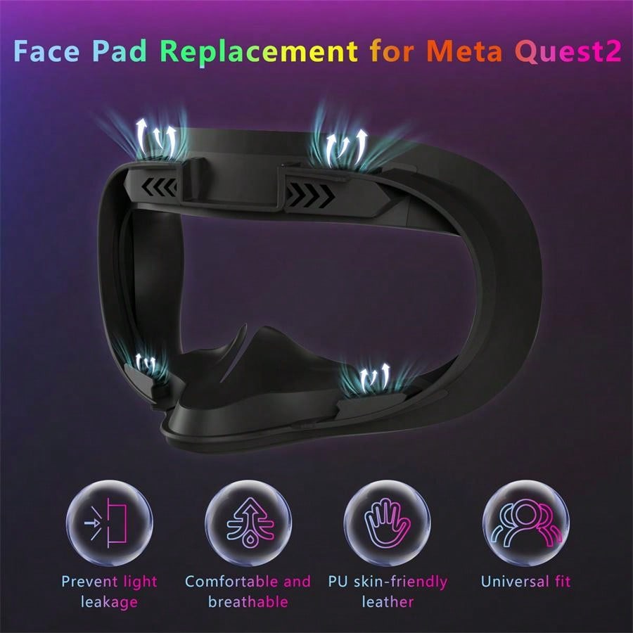 VR Face Cover Compatible for Oculus Quest 2 Silicone Mask Face Pad ...