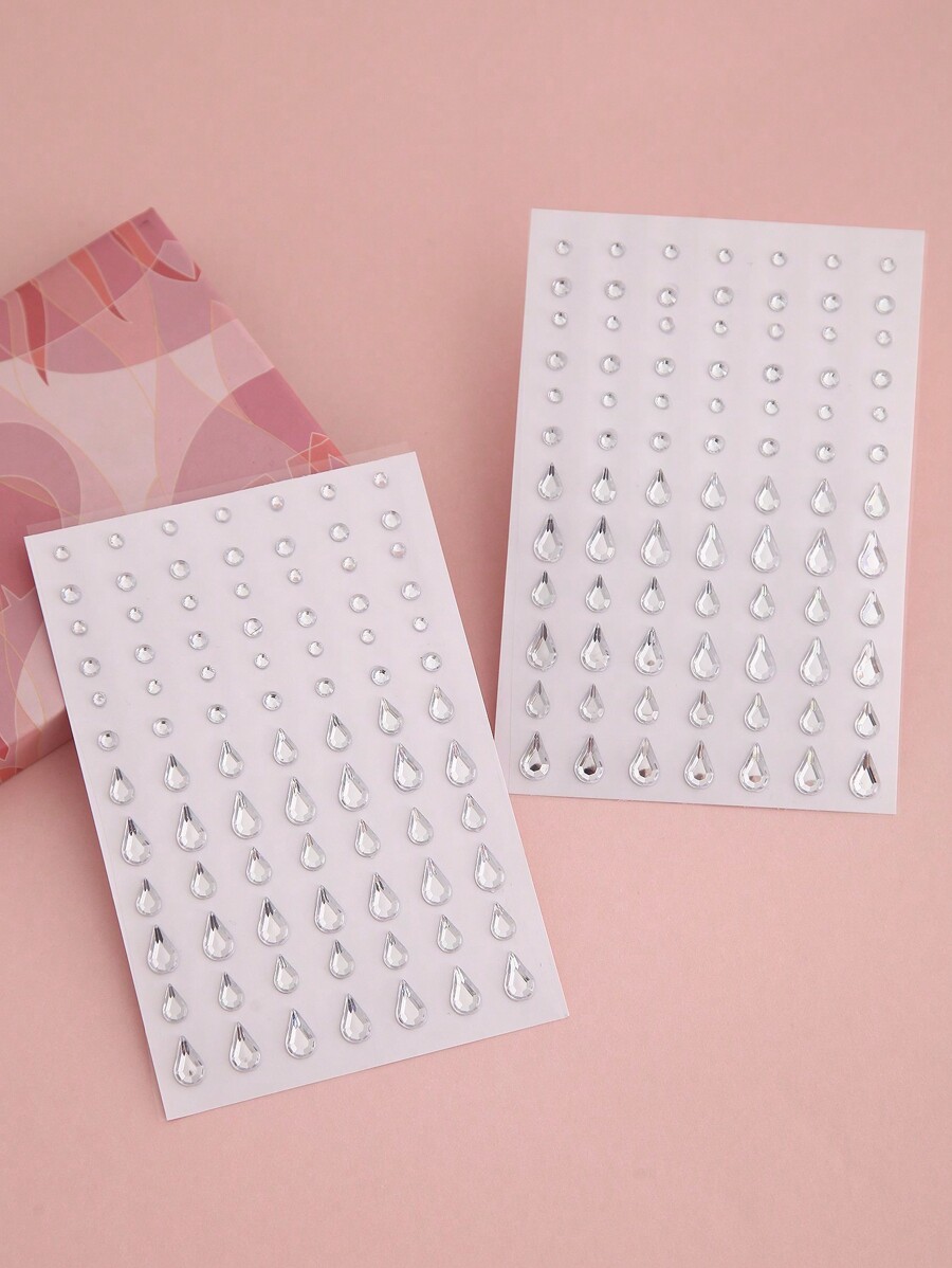 2pcs/Pack Miniature Teardrop-Shaped 3d Simulation Jewel Face Sticker ...