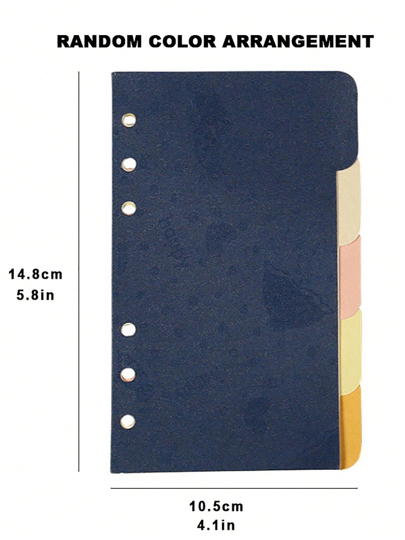 5pcs A5 A6 Divider Paper, Double Size 6-hole Color Divider Index Paper ...