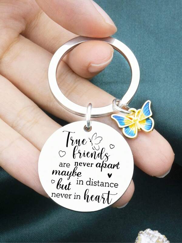 Real Friends Keychains For Women Engraved Best Friend Keychains ...