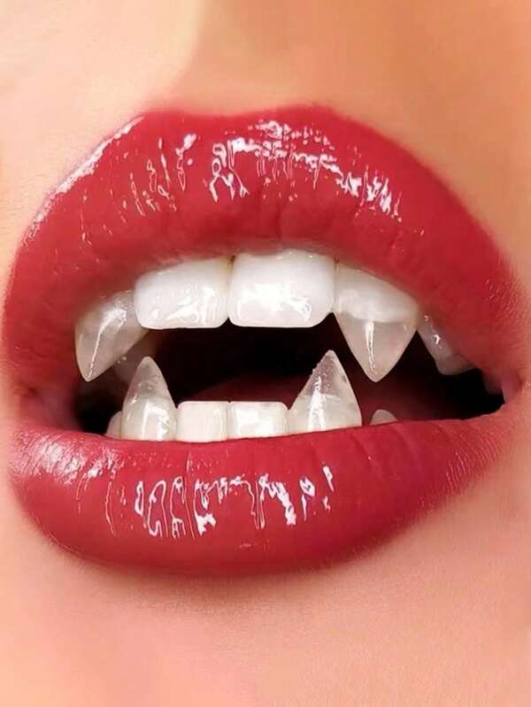 2 sets of vampire dentures resin clear Fangs Zombie fangs Cheat toy ...