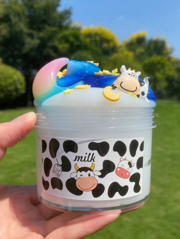 1 Set Blue Starry Sky Diy Slime Kit With 270ml Kung Fu Cow Decorations ...