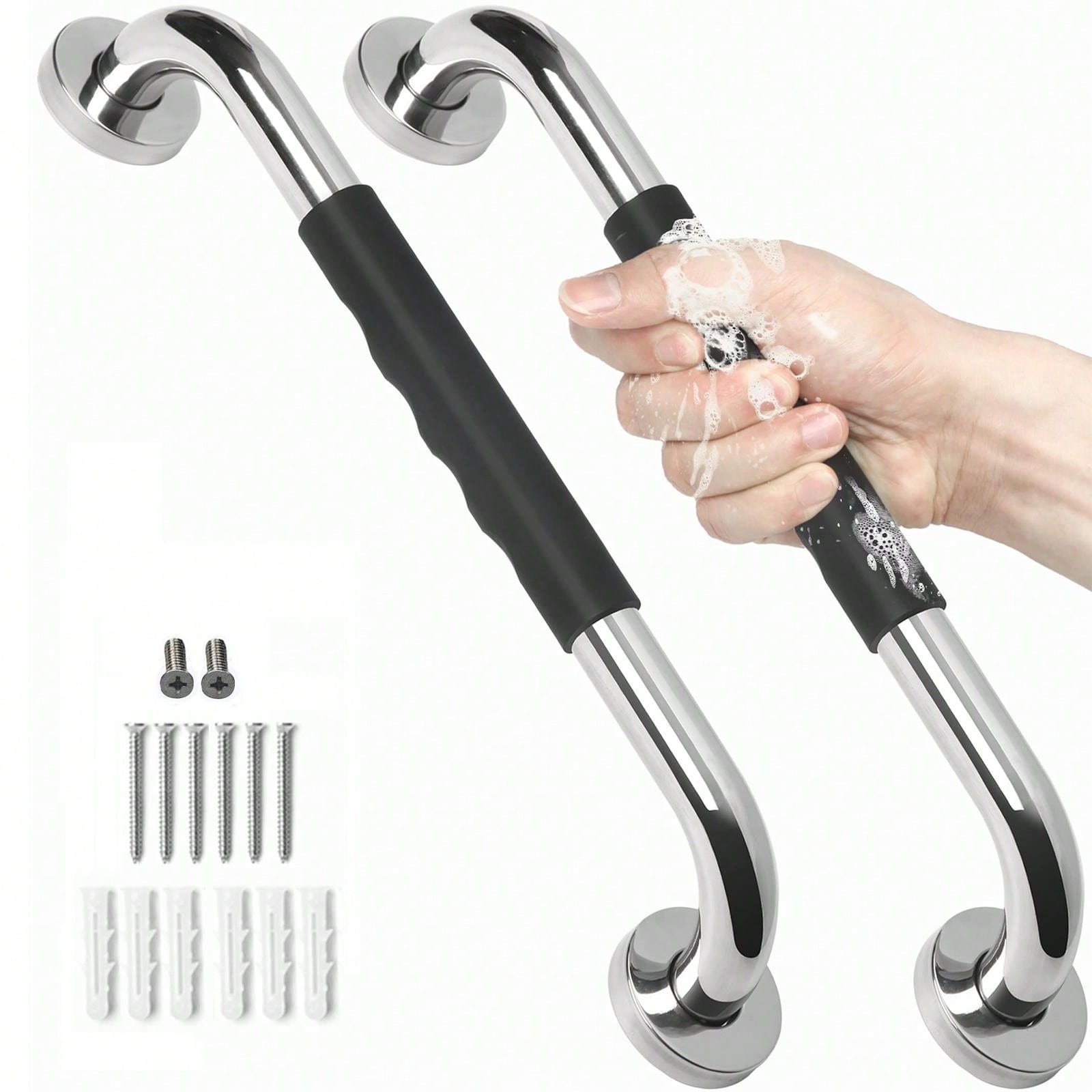 1 Set Grab Bars for Bathroom, 20 Inch Anti Slip Bathroom Handicap Grab ...