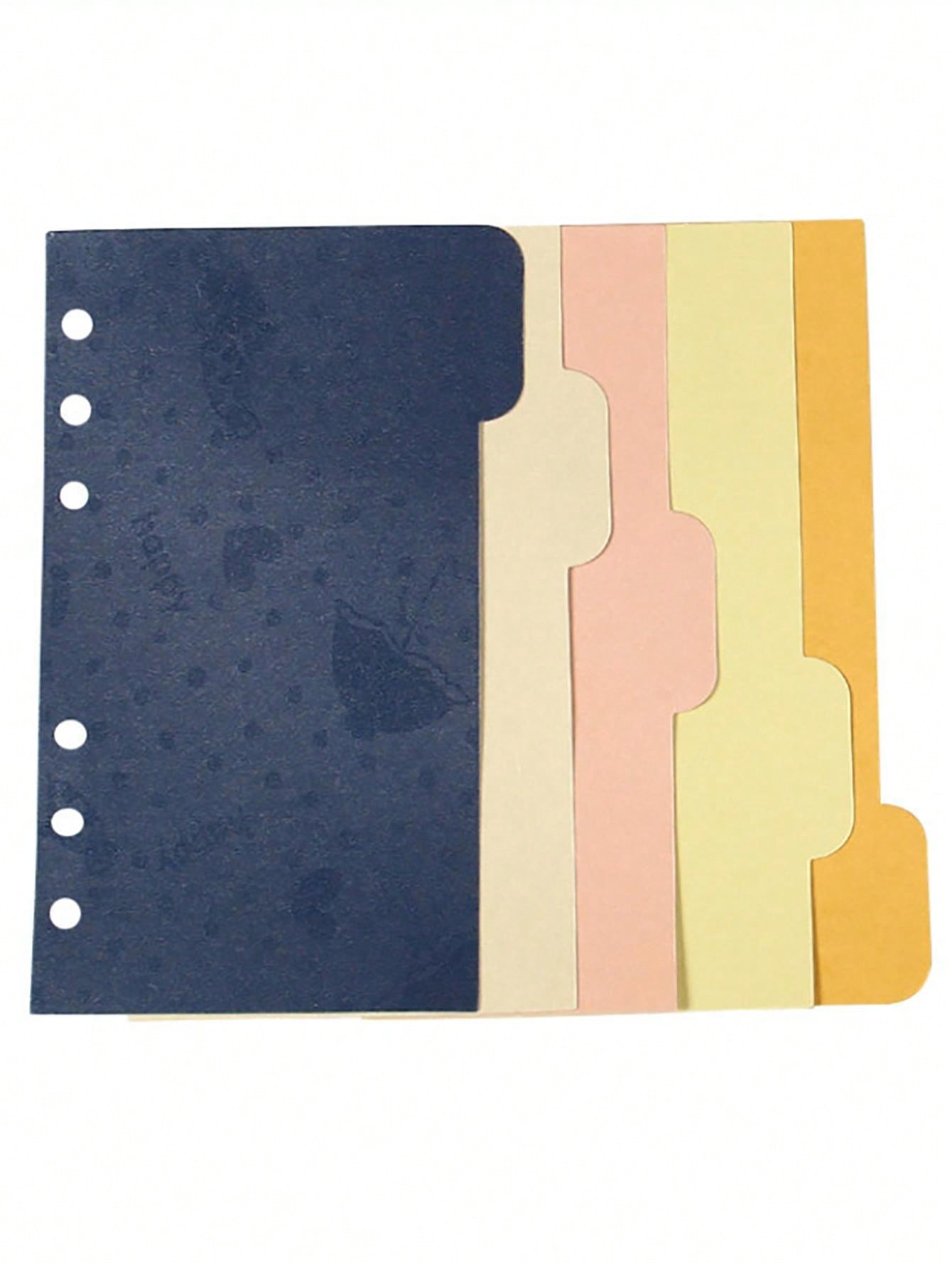 5pcs A5 A6 Divider Paper, Double Size 6-hole Color Divider Index Paper ...