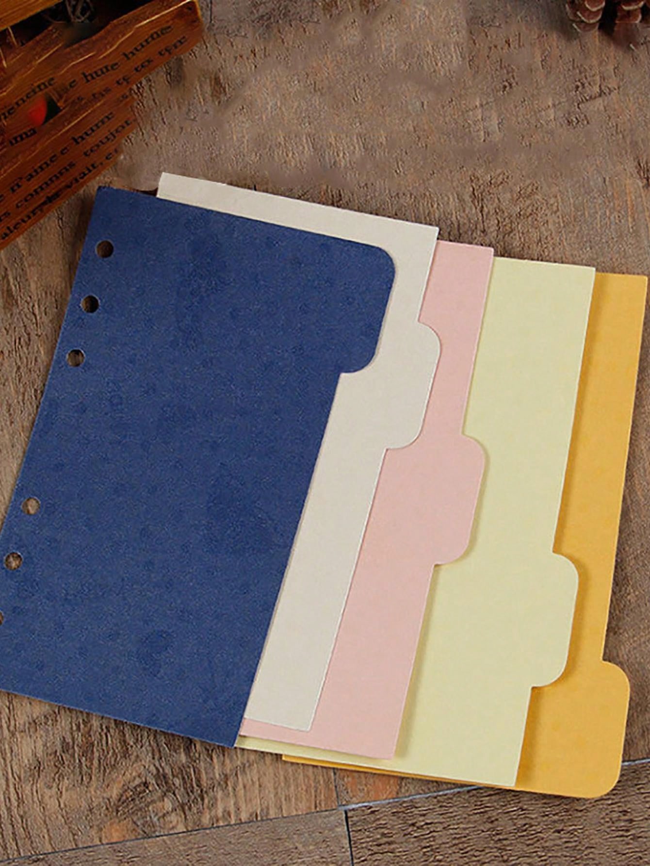 5pcs A5 A6 Divider Paper, Double Size 6-hole Color Divider Index Paper ...