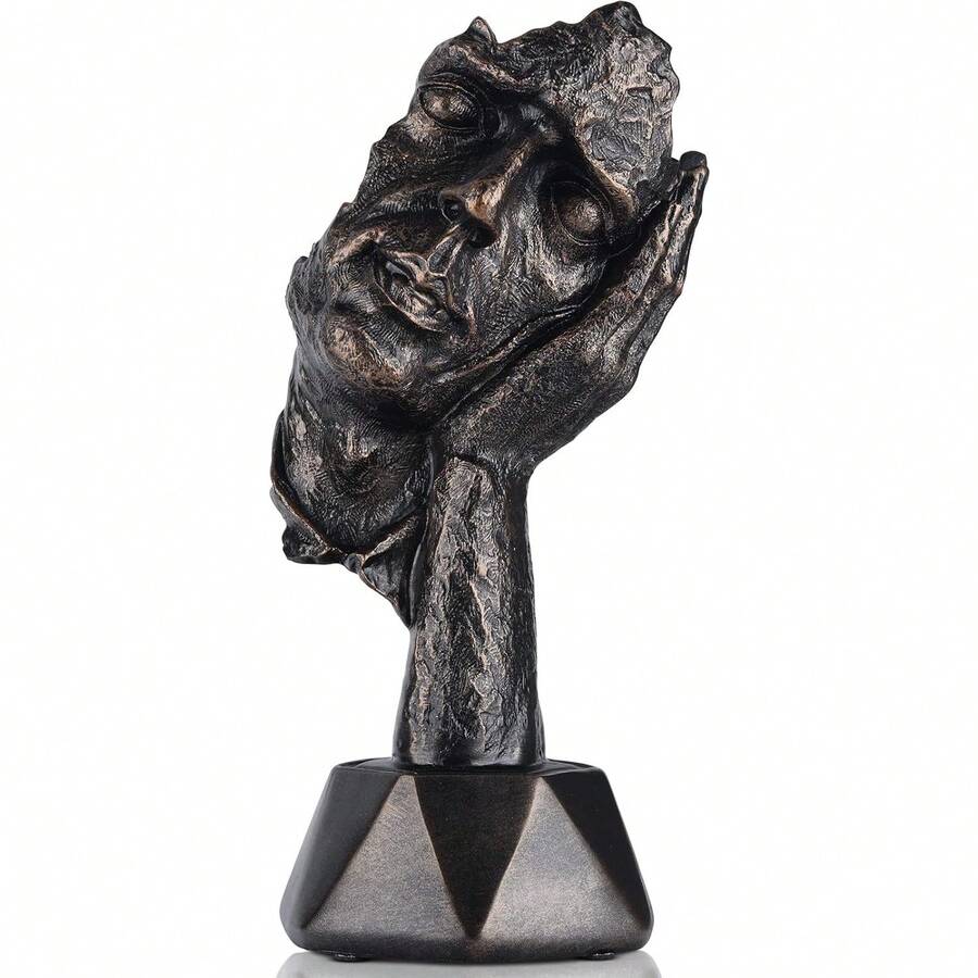 Creative Abstract Human Mask Statue, Thinking Man Resin Statue ...