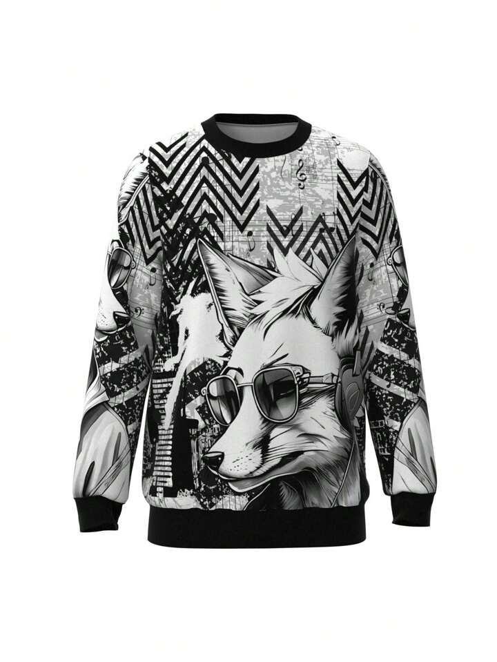Fox Print Sweater