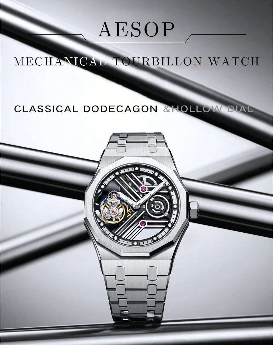 AESOP Original Men's Flying Tourbillon Mechanical Watch Sapphire ...