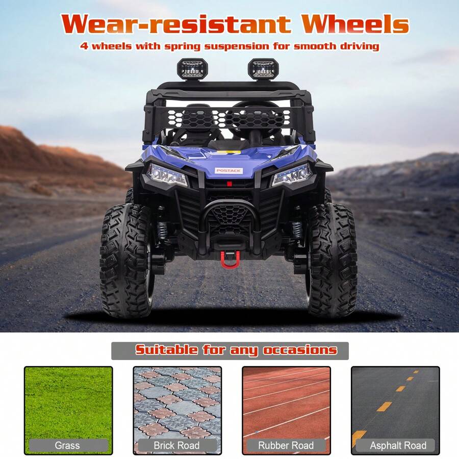 POSTACK 24V EVA Rubber Tires for Kids Side by Side Ride On Toy UTV, 4WD ...