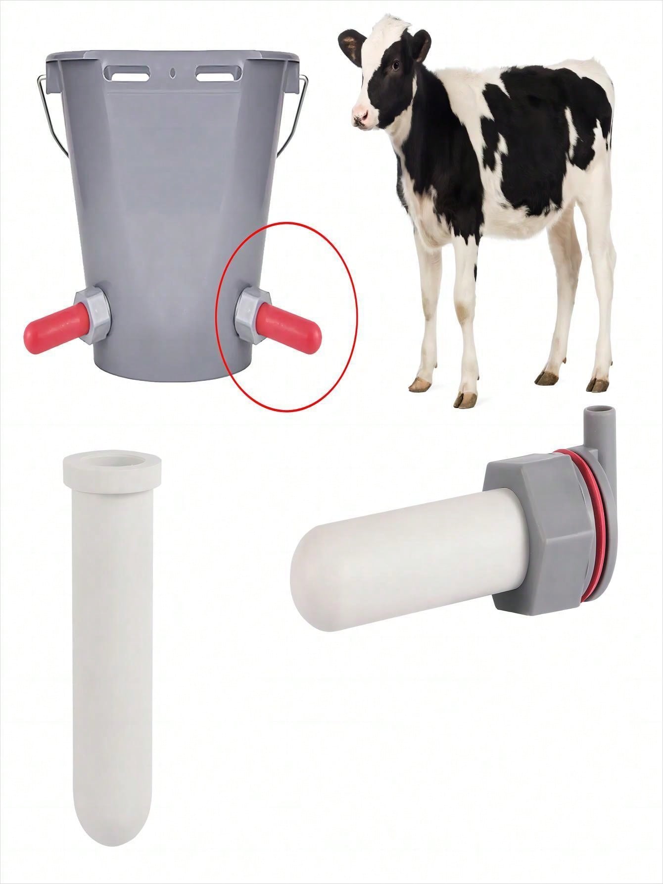 1 Piece White Soft Rubber Calf Feeder With Optional Base Livestock ...