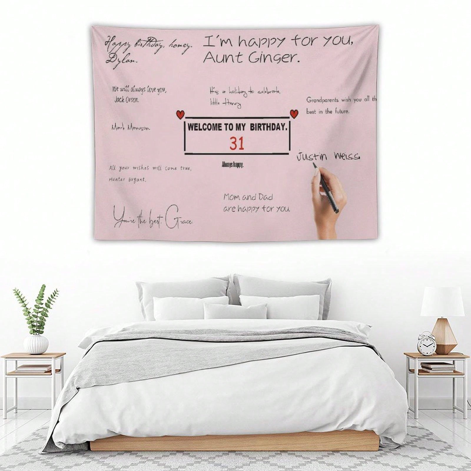 1pc 31st Birthday Party Signature Tapestry, Guests Can Sign And Leave ...
