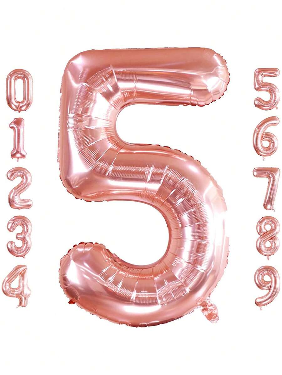 32 Inch Big Rose Gold 1 Balloon Number Large Foil Helium Number ...
