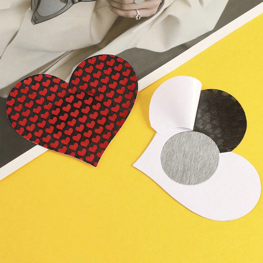 2pcsset Disposable Heart Shaped Nipple Cover For Women Anti Emptied Sticker Bra Pad Shein Usa