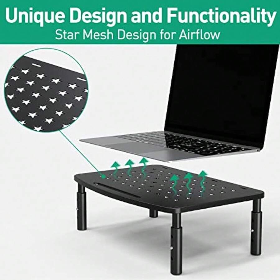 2 Pack Monitor Stands Risers, 3 Height Adjustable Monitor Riser for ...